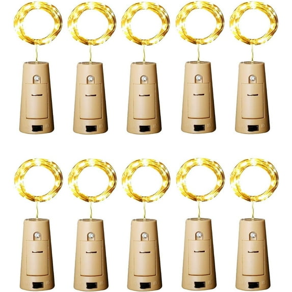 Wine Bottle Lights with Cork, 12 LED 10 Pack Fairy / String Lights ...