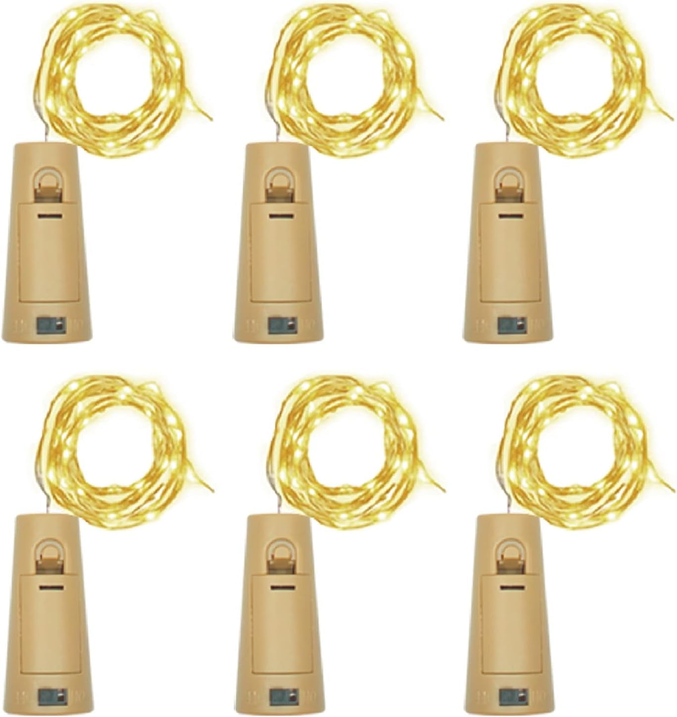 Wine Bottle Lights with Cork, Battery Operated 20 LED Cork Shape Silver ...