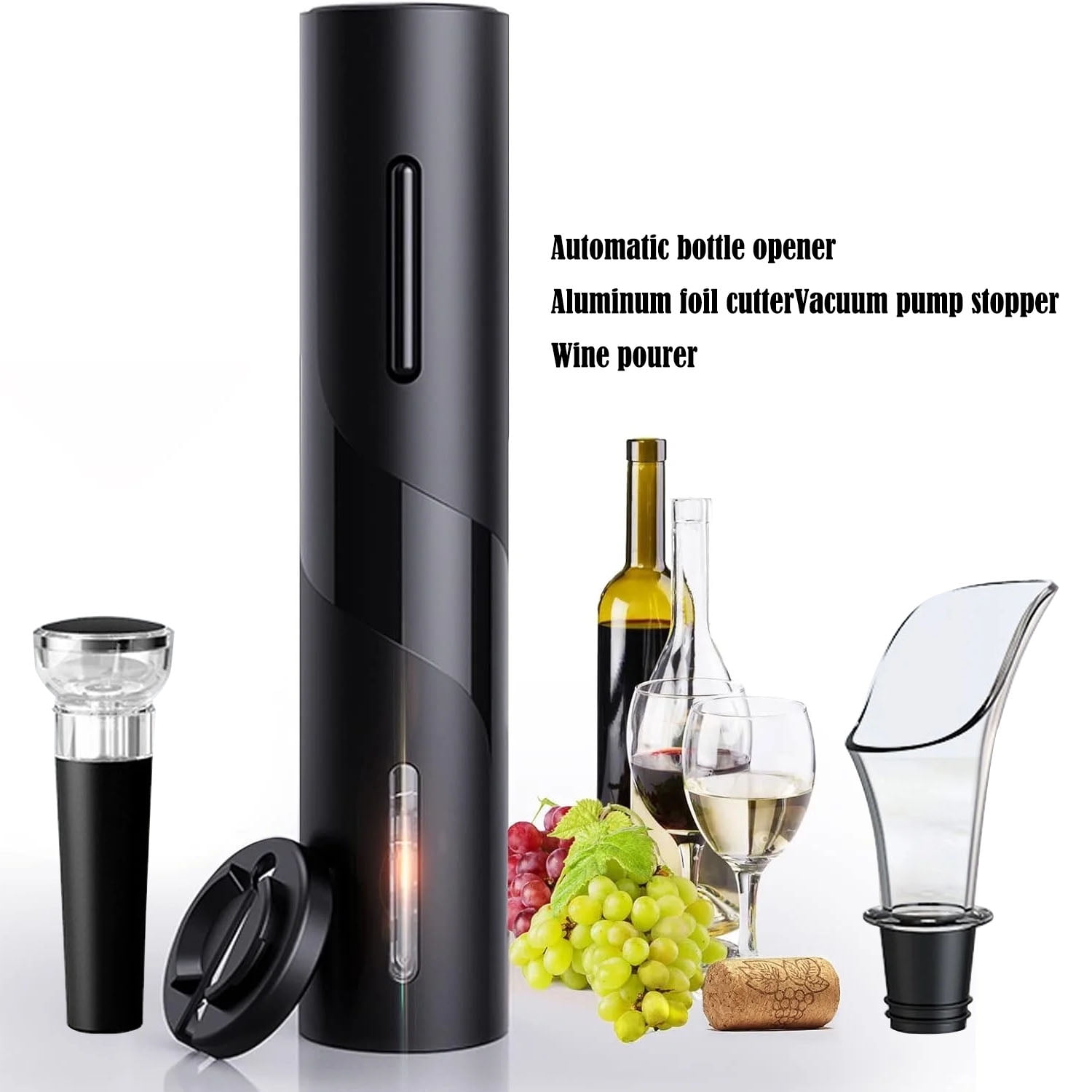 Wine Bottle Opener Automatic Wine Opener with Foil Cutter, Battery ...
