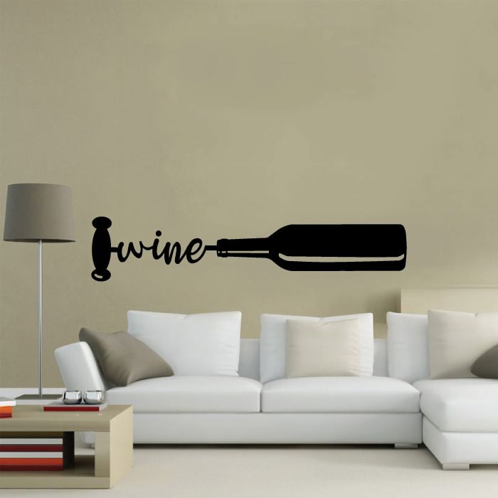 Wine Bottle Opener Corkscrew Silhouette Wine Glass Party Life Quote ...