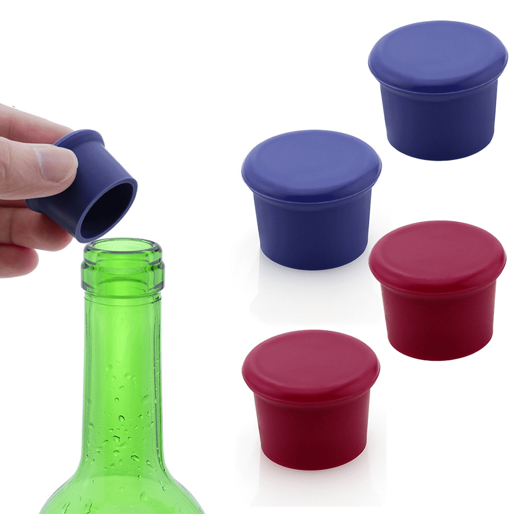 Wine Bottle Stopper Silicone/ Beer/ Drink Caps Reusable Unbreakable ...