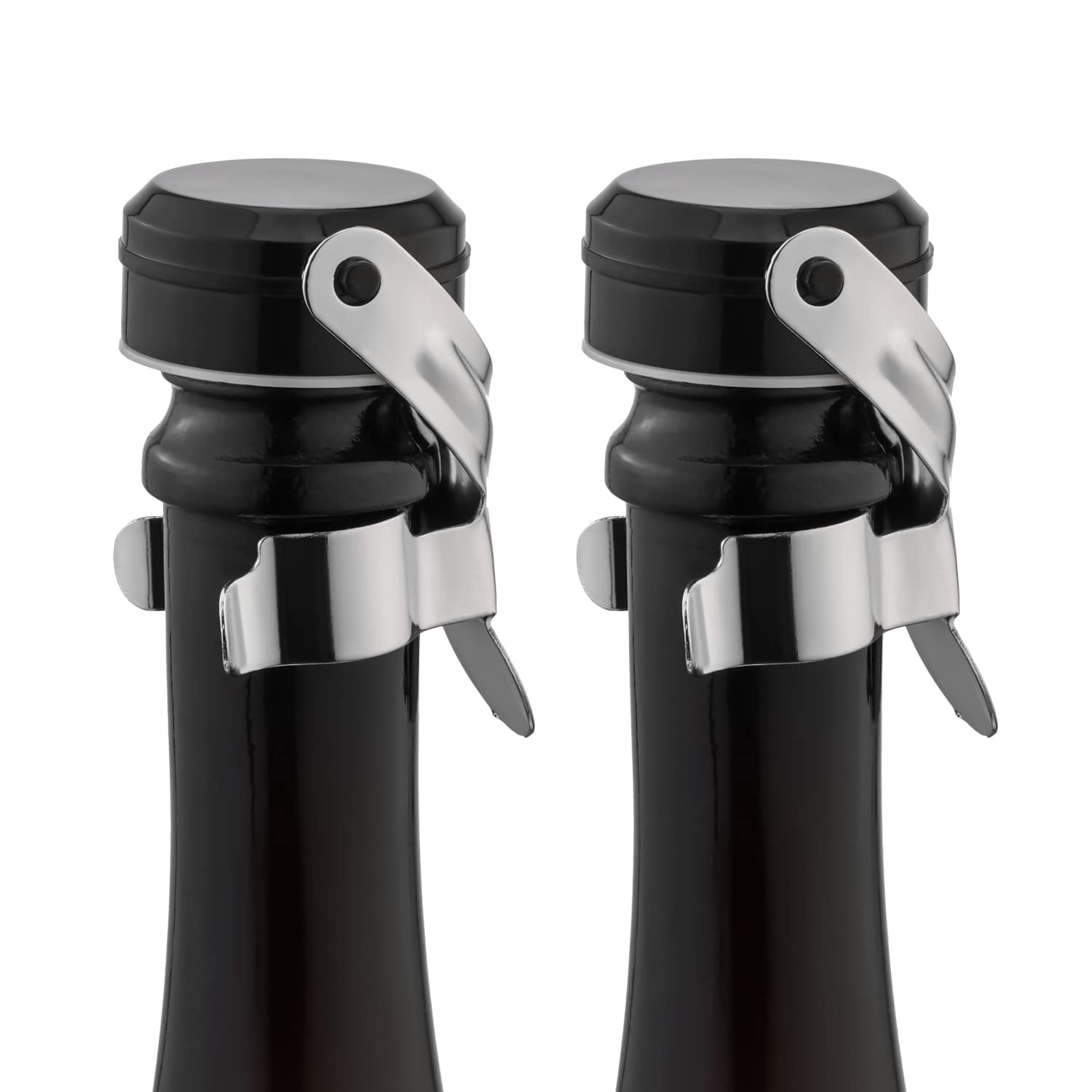 Wine Bottle Stoppers Leak Proof, Stainless Steel and Silicone Champagne ...