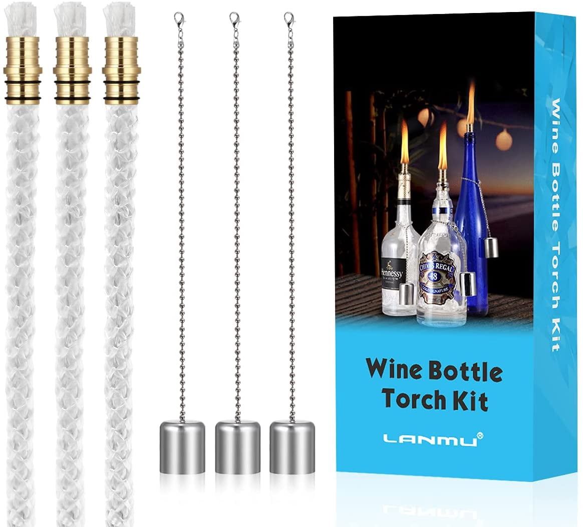 Wine Bottle Torch Wicks, Outdoor Patio Backyard Torches Lights, Oil ...