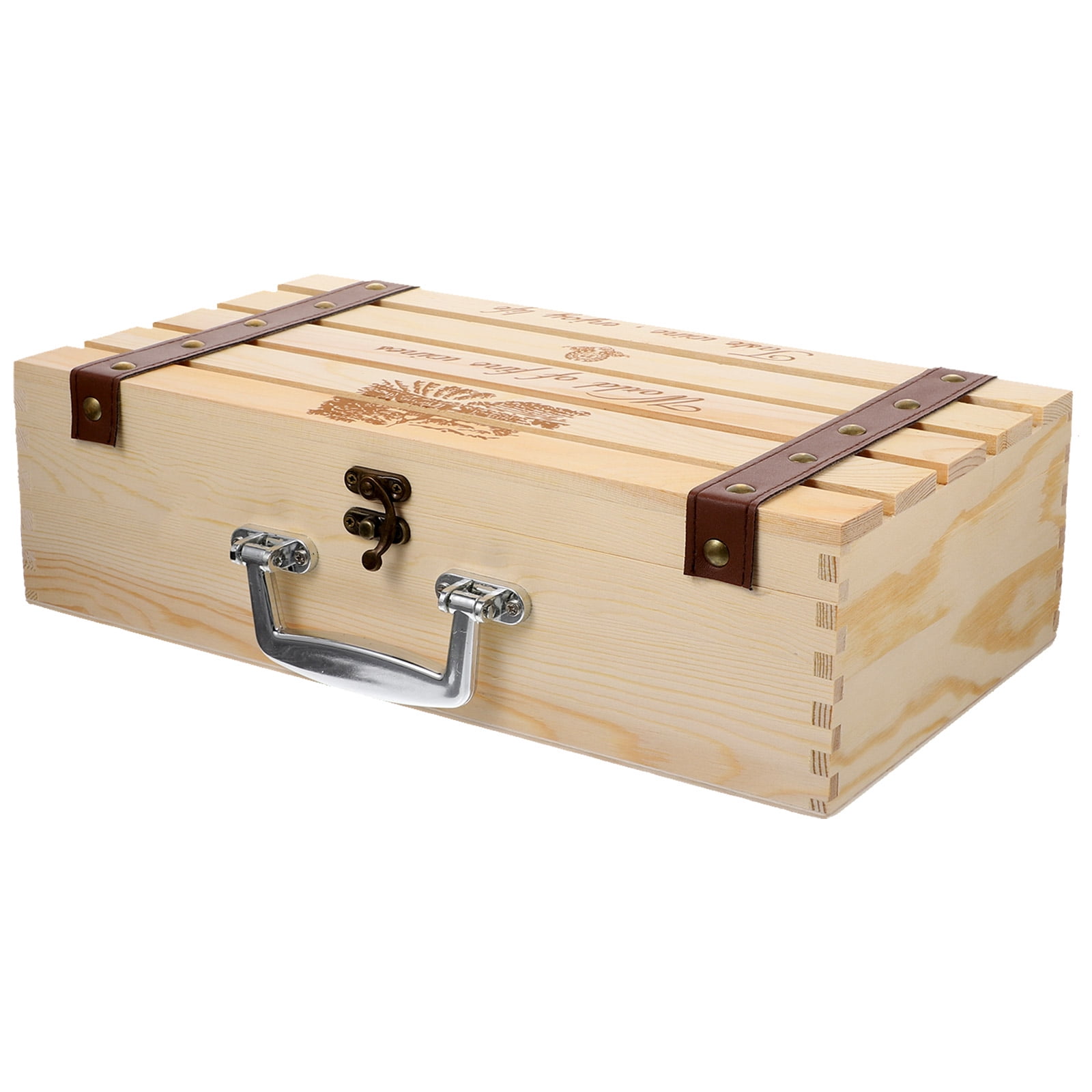 Wine Box With Handle Wooden Wine Storage Box Wooden Wine Container Home ...