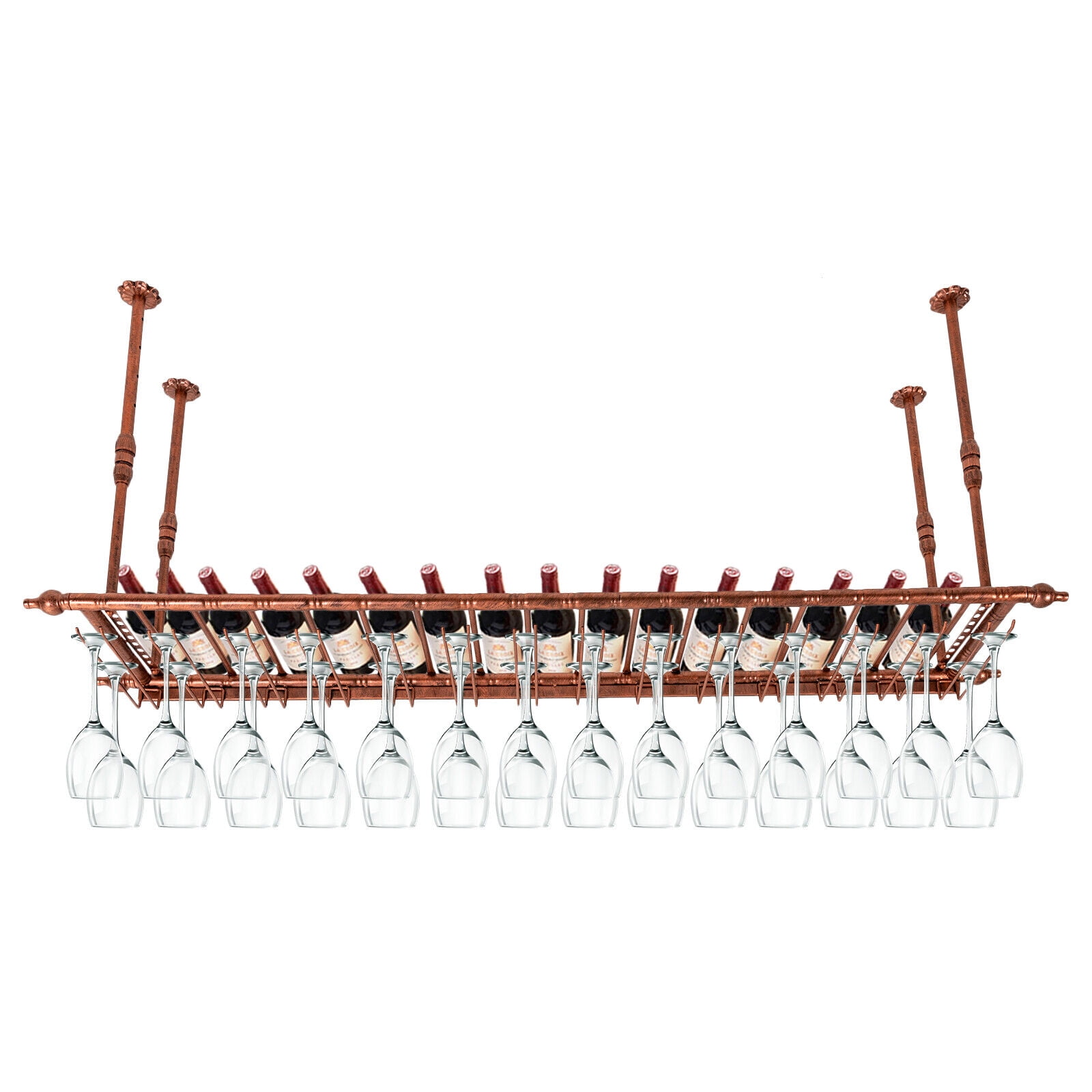 Wine Ceiling Rack, Hanging Bar Glass Rack&Hanging Bottle Holder ...