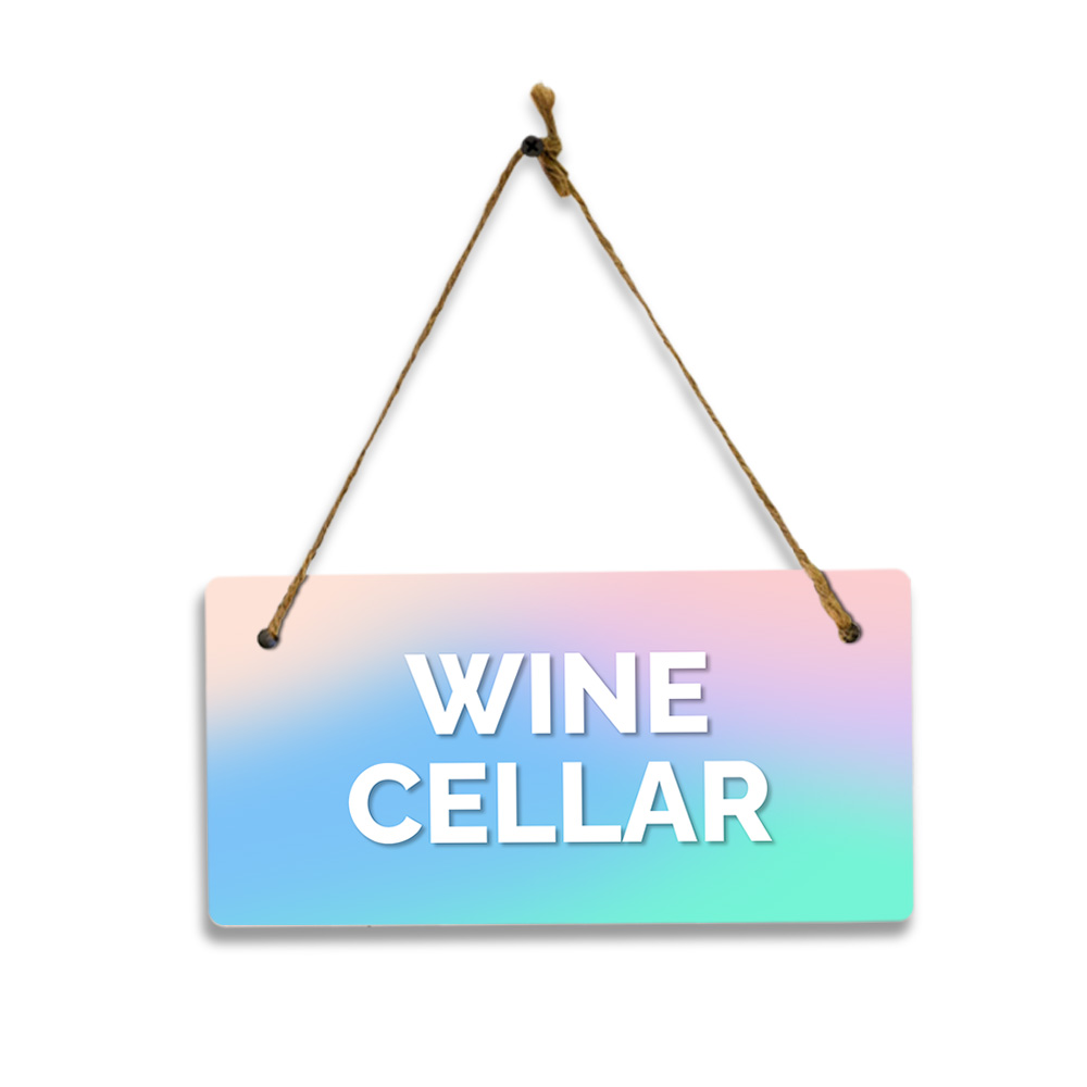 Wine Cellar (Pastel Gradient) 5x10 Hanging Plus Wall or Door Sign ...
