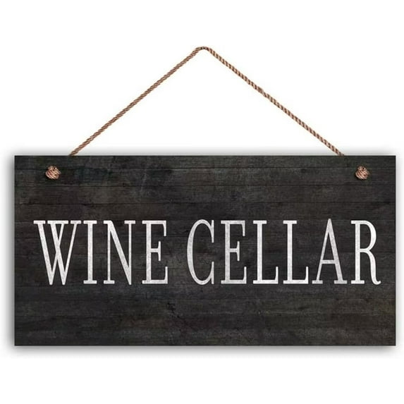 Wine Cellar Sign, Distressed Dark Wood Style, 5" x 10" Sign, Tuscan ...