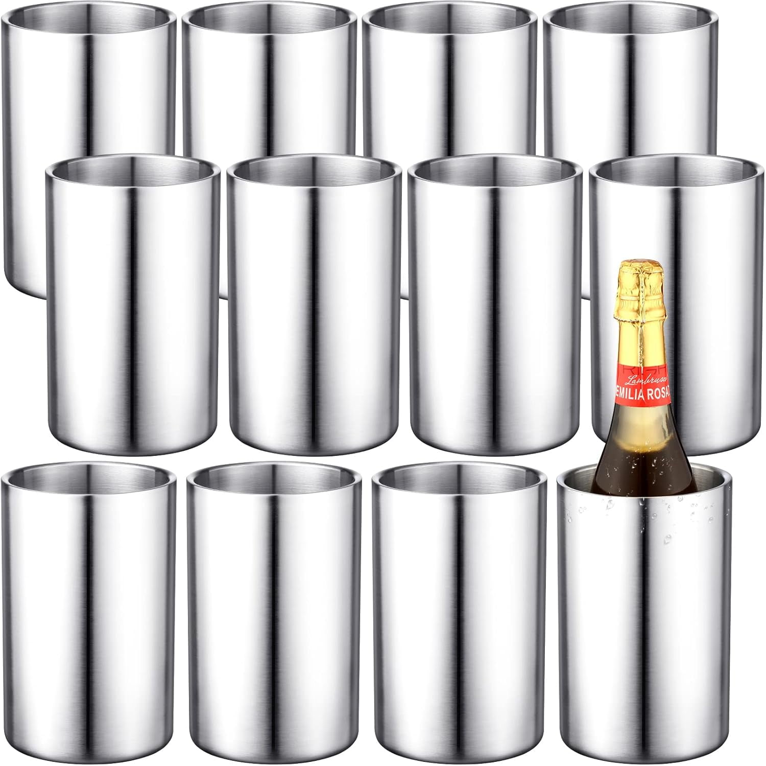 Wine Chiller Bucket Stainless Steel Wine Chiller Bottles for 750 ml ...