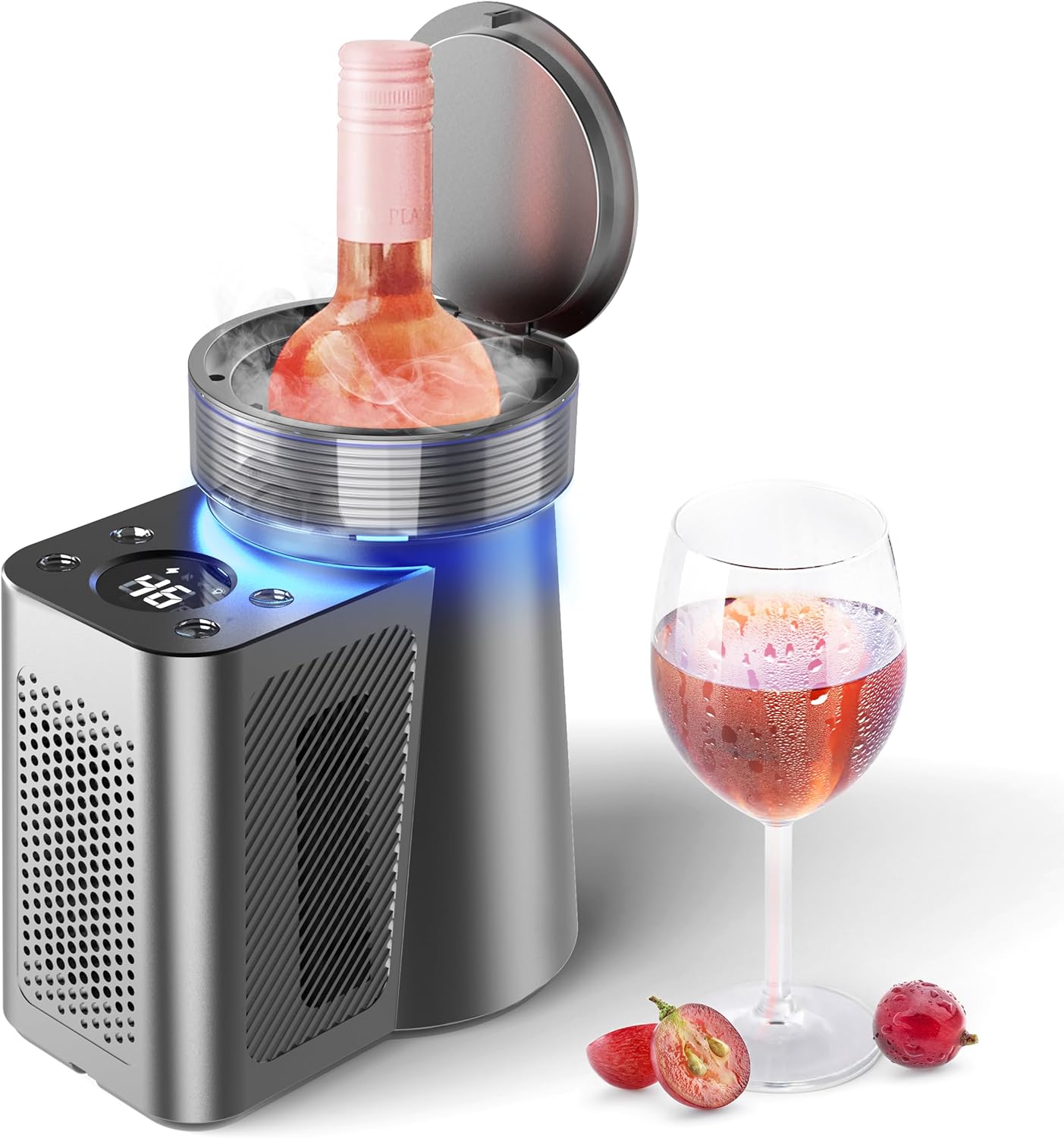 Wine Chiller,Yeego Electric Portable Wine Cooler for Drink Cold and 750ml Red & White Wine,314 ...