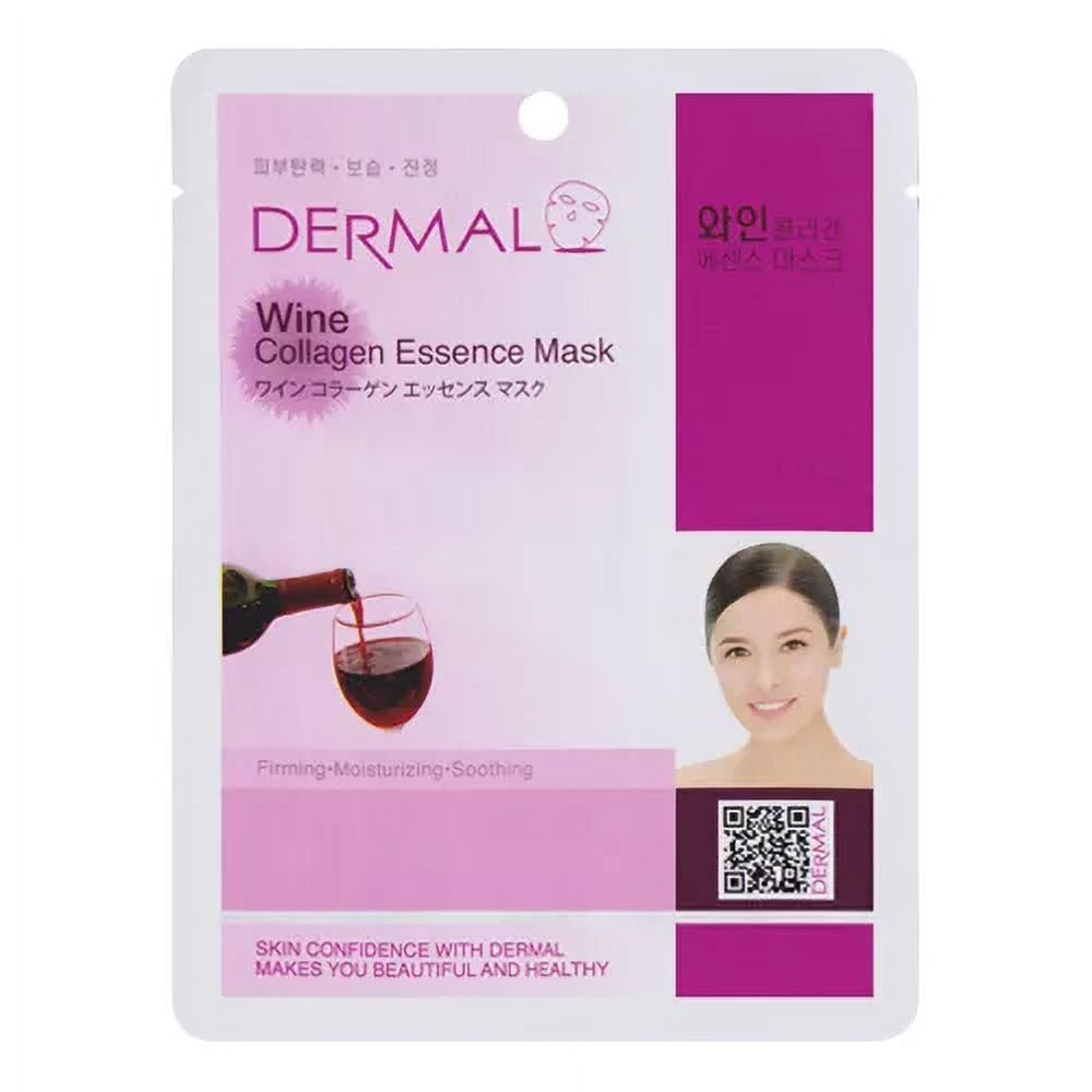Wine Collagen Infused Full Face Sheet Mask – 12 Pack | Revitalizing ...
