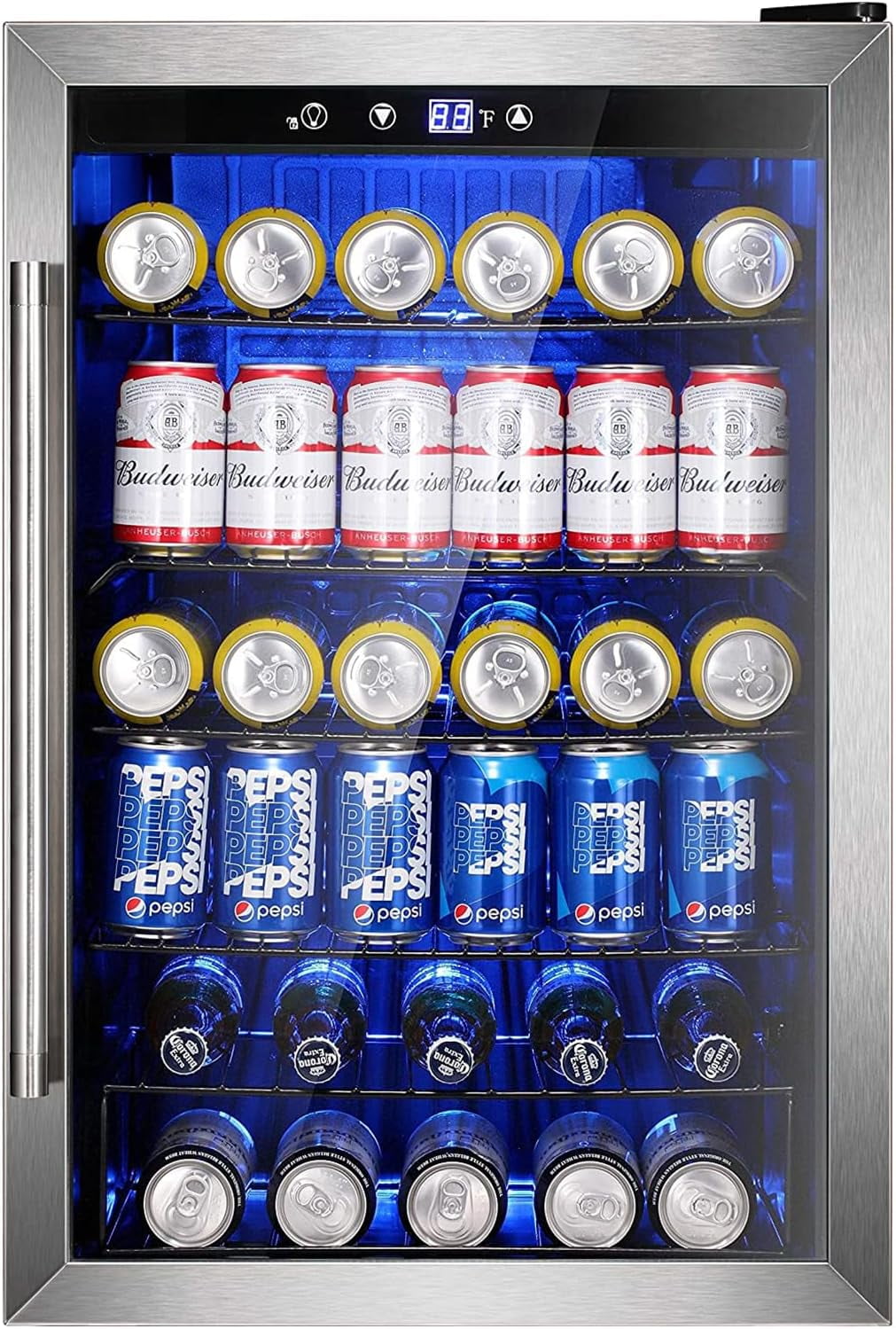 Wine Cooler 37 Bottle Freestanding Fridge with Stainless Steel ...