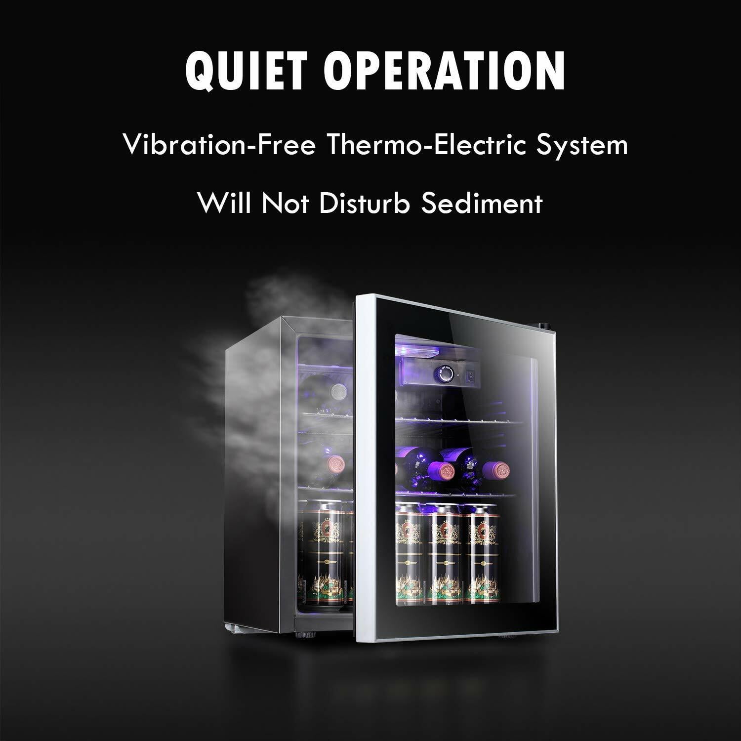 Wine Cooler/Cabinet,Small Beverage Refrigerator,17 Bottles,Beer Bar ...