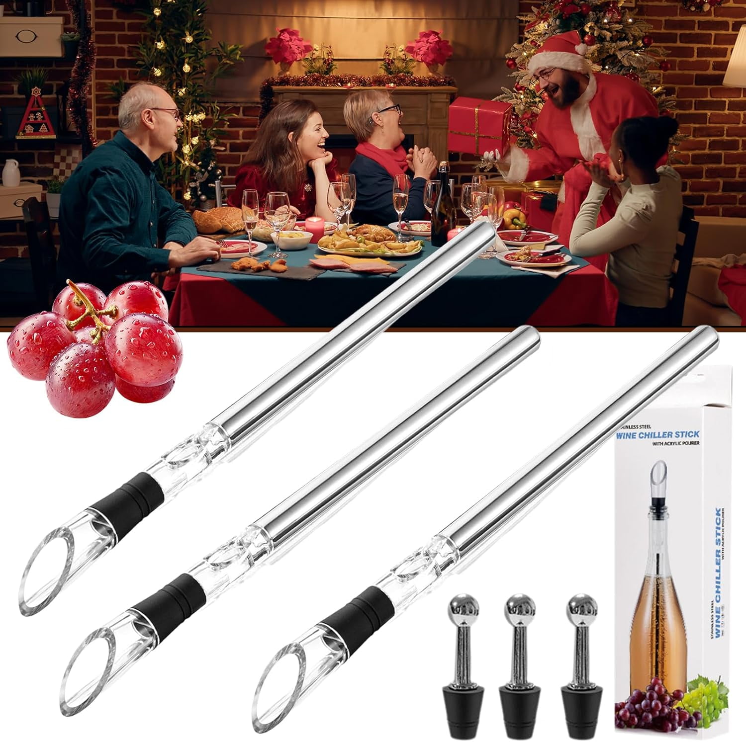 Wine Cooling Stick,Vino Amigo Wine Chiller - 100% Food Grade Stainless ...
