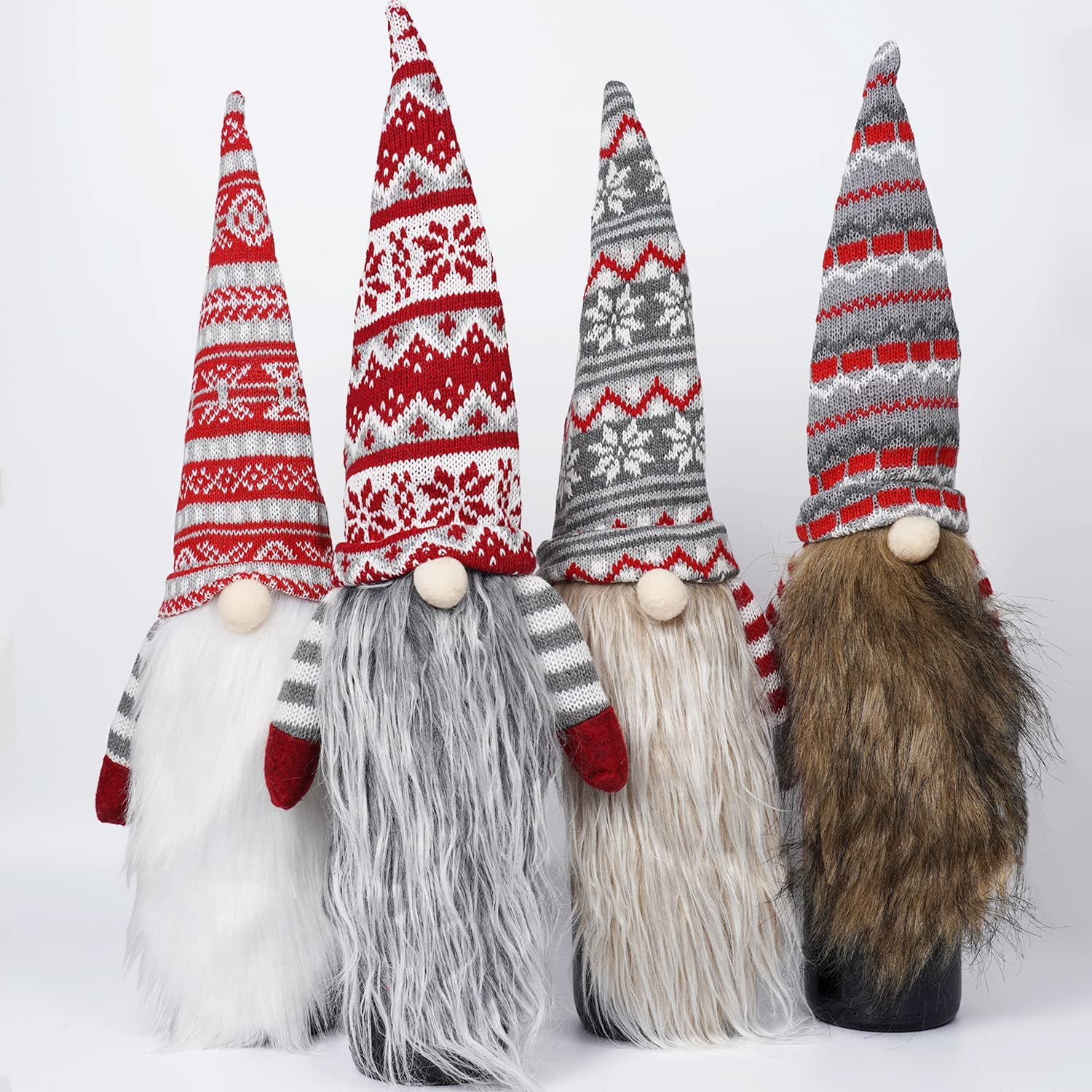 Wine Covers Christmas Gnome 4 Pack Handmade Tomte Swedish Wine Bottle ...