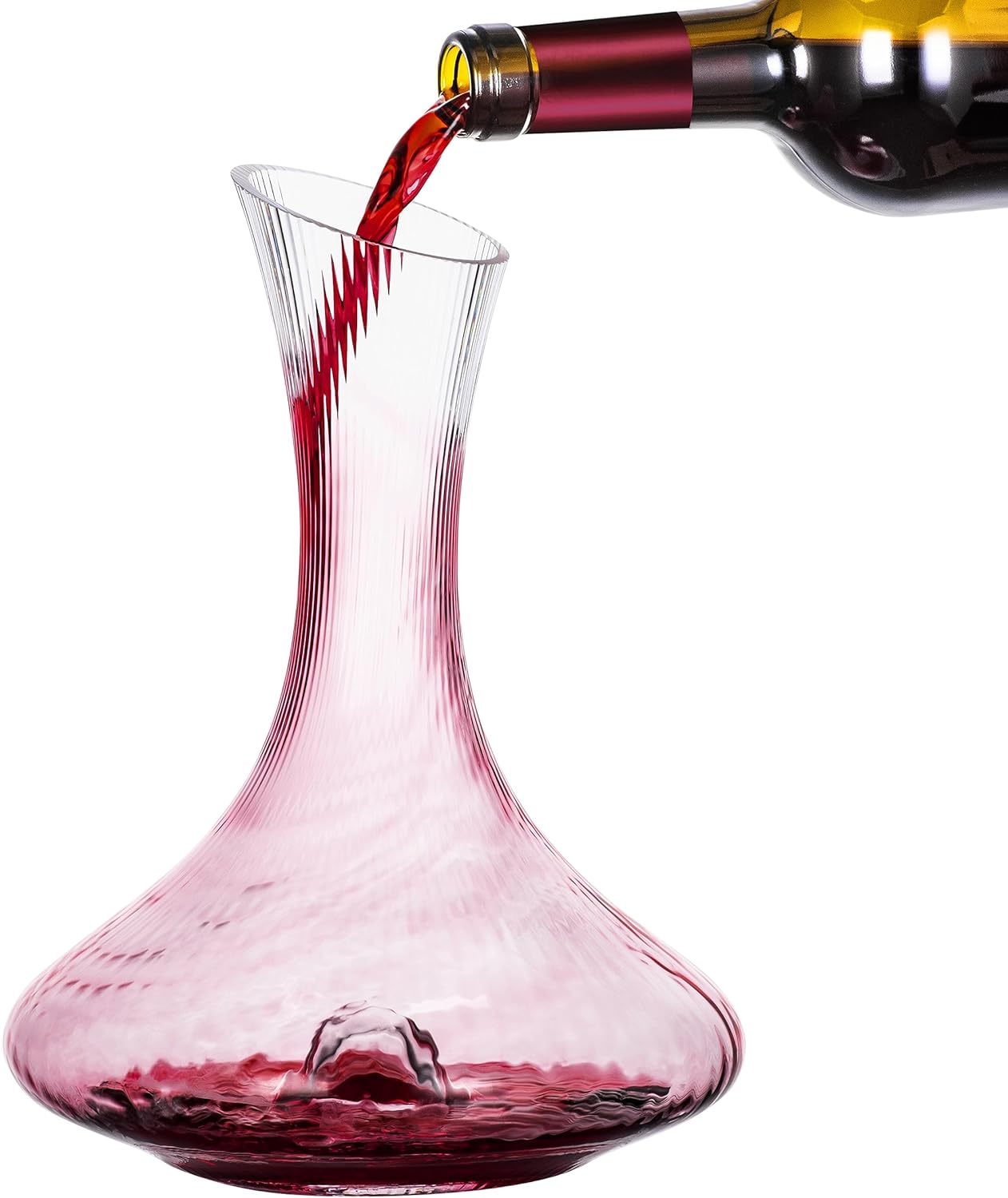 Wine Decanter with Aerator - 750ml Lead-Free Crystal Glass Red Wine ...