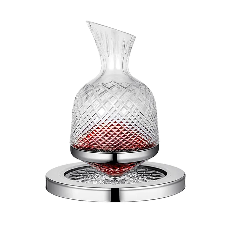 Wine Decanter Spinning Crystal Red Wine Decanter Carafes 360° Rotating ...