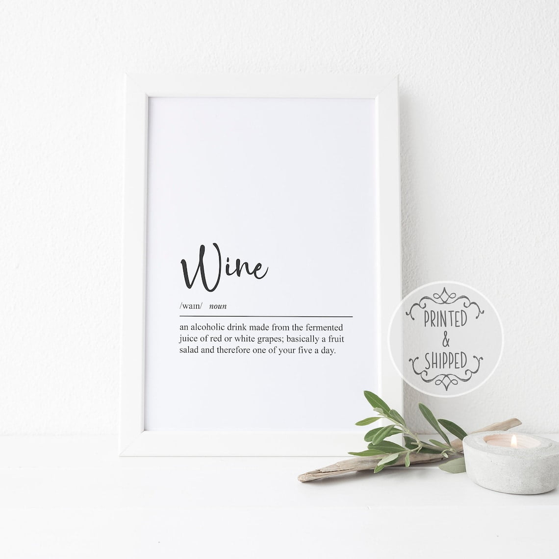 Wine Definition Print, Kitchen Art, Home Decor, Gift Wall Art ...