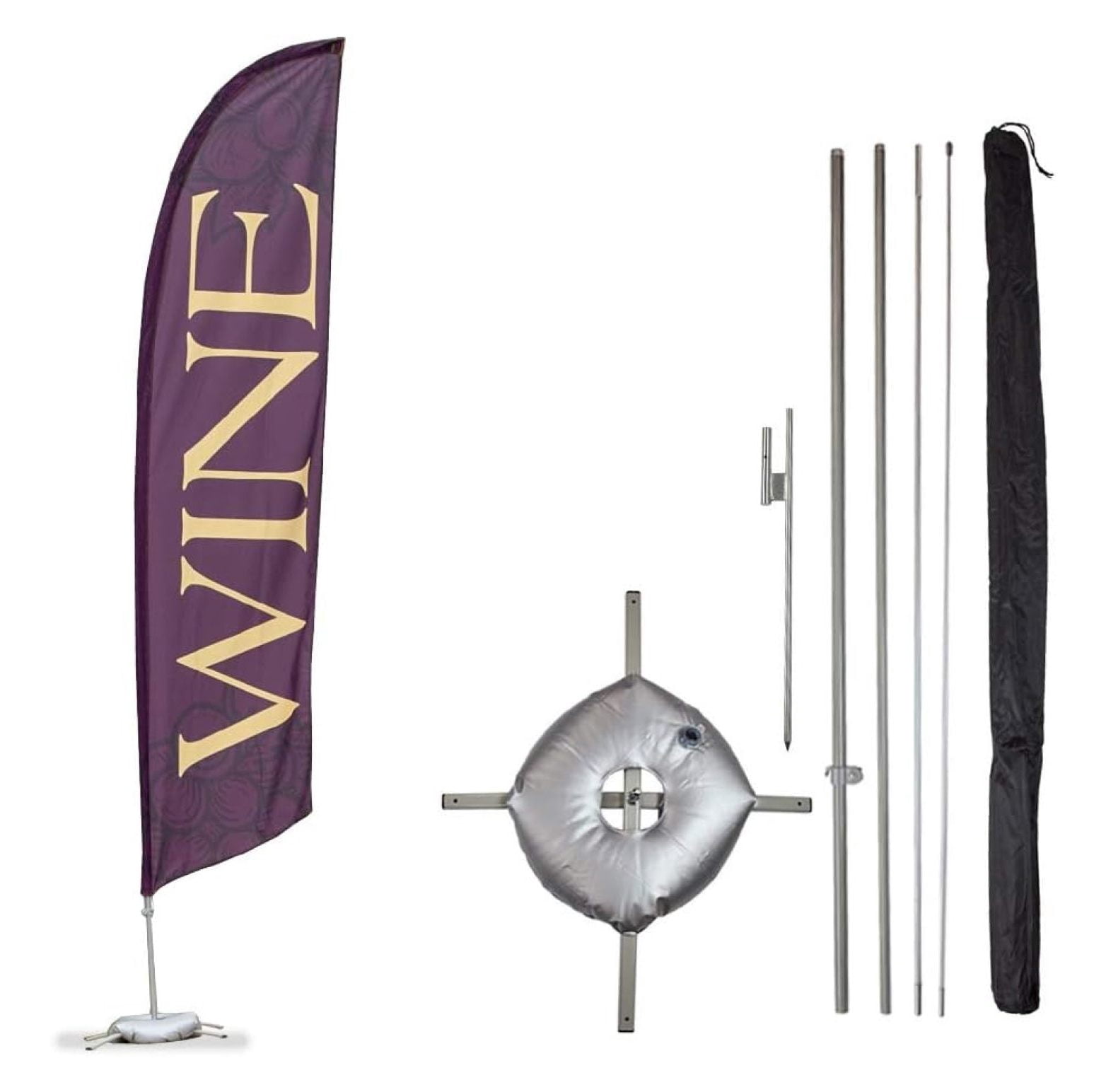 Wine Flag Kits - 13.5ft Flag Complete Pole Set, Ground Stake, Cross ...