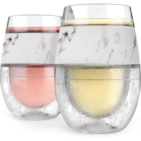 Wine Freeze Cup Set of 2 - Plastic Double Wall Insulated Wine Cooling ...