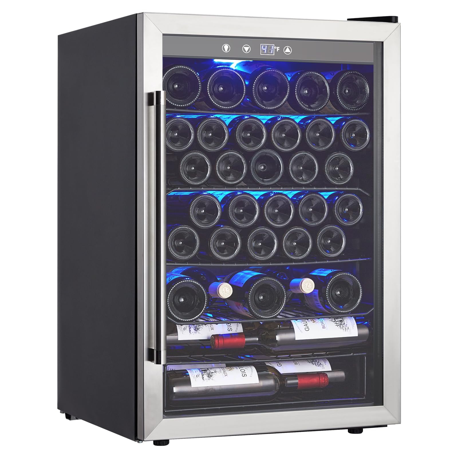 Wine Fridge, Wine Cooler Temperature Adjustmentran-ge40~61°F with ...
