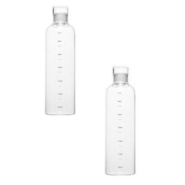 ANTSHARE 64oz Glass Water Bottles with Straw and Handle Lid, Silicone ...