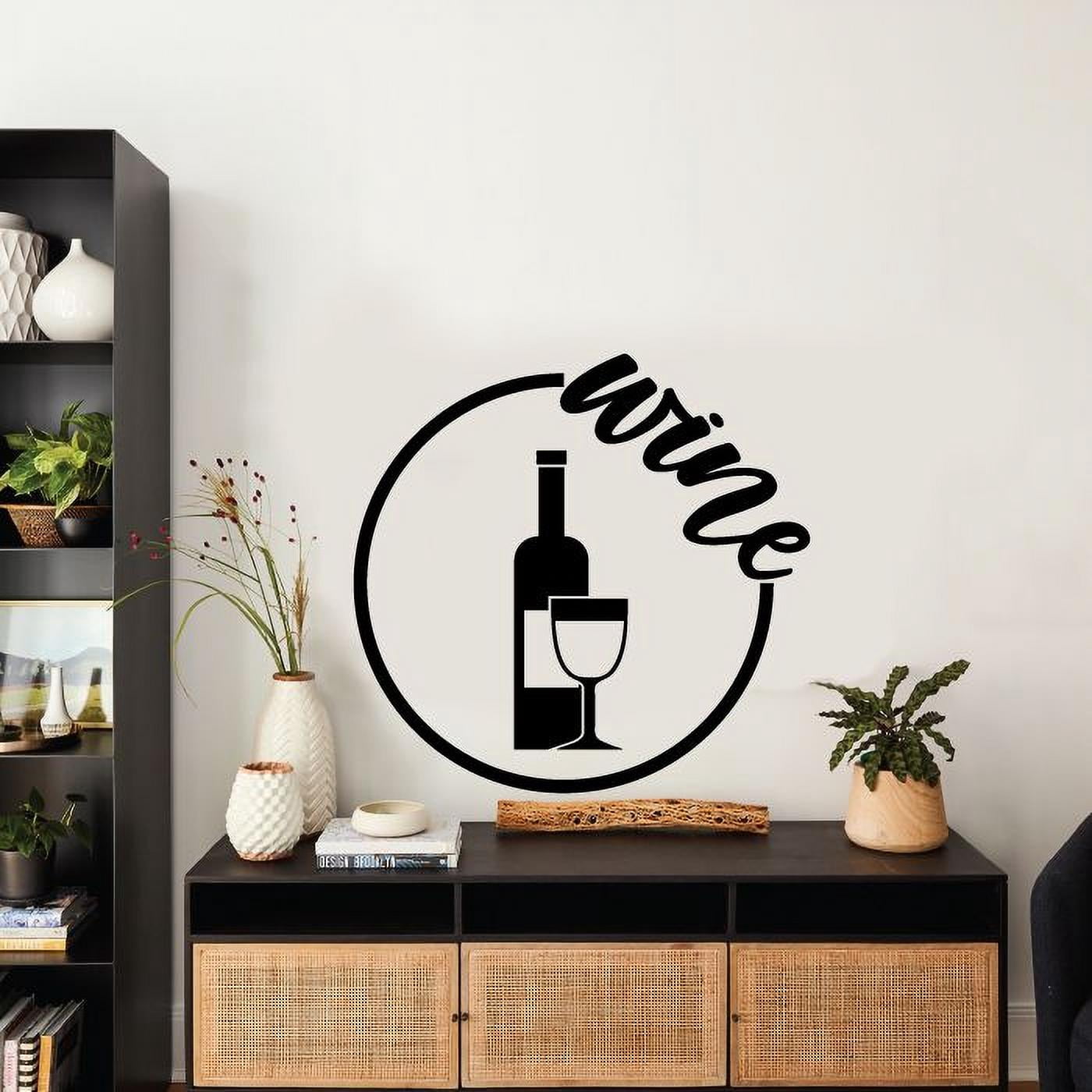 Wine Glass And Wine Bottle Drink Glass Wine Bottle Silhouette Vinyl ...