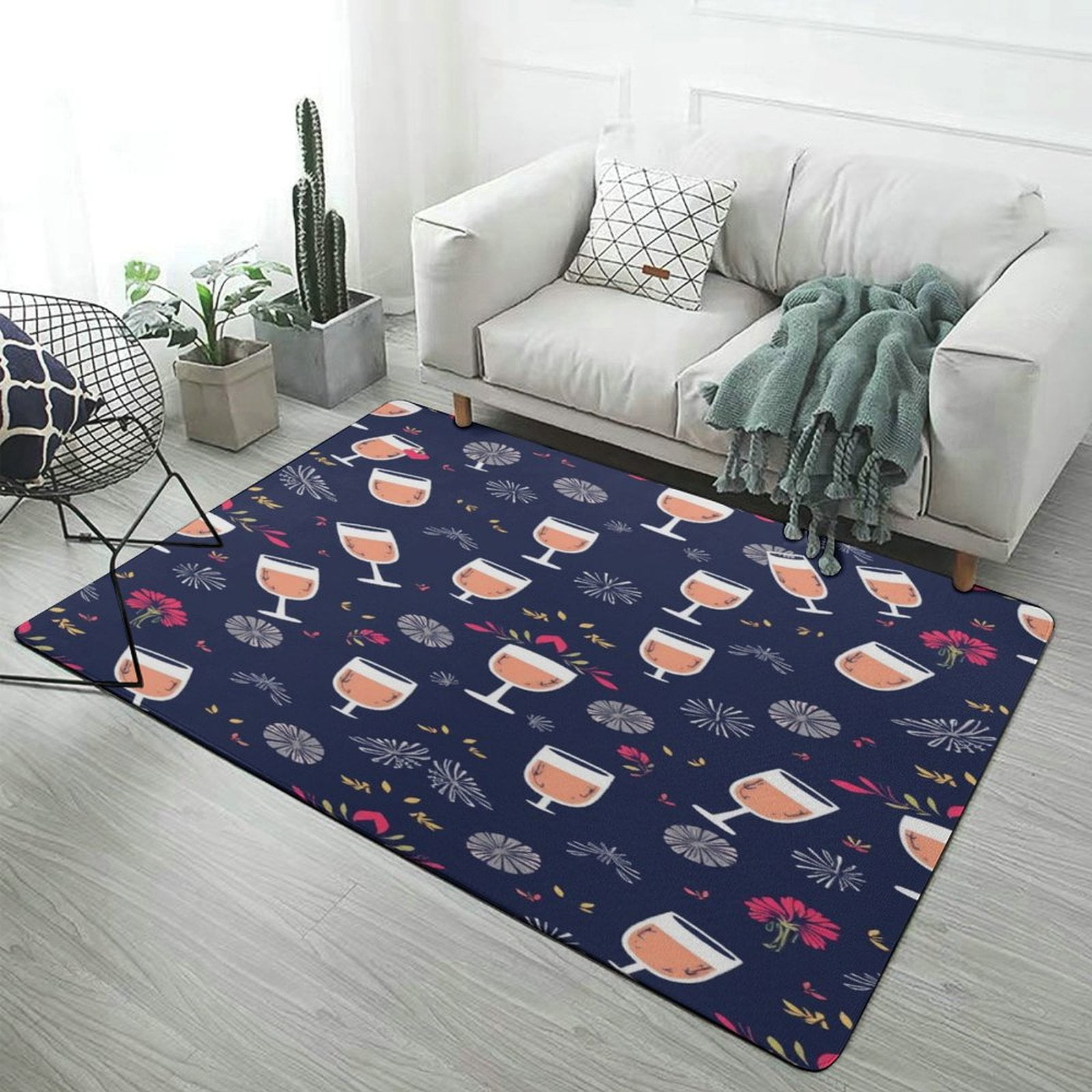 Wine Glass Carpet for Living Room Luxury Home Rations Sofa Coffee Table ...