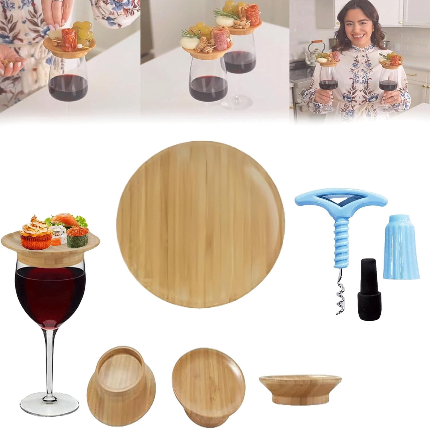Wine Glass Charcuterie Topper,Bamboo Wine Glass Topper,Wine Glass ...