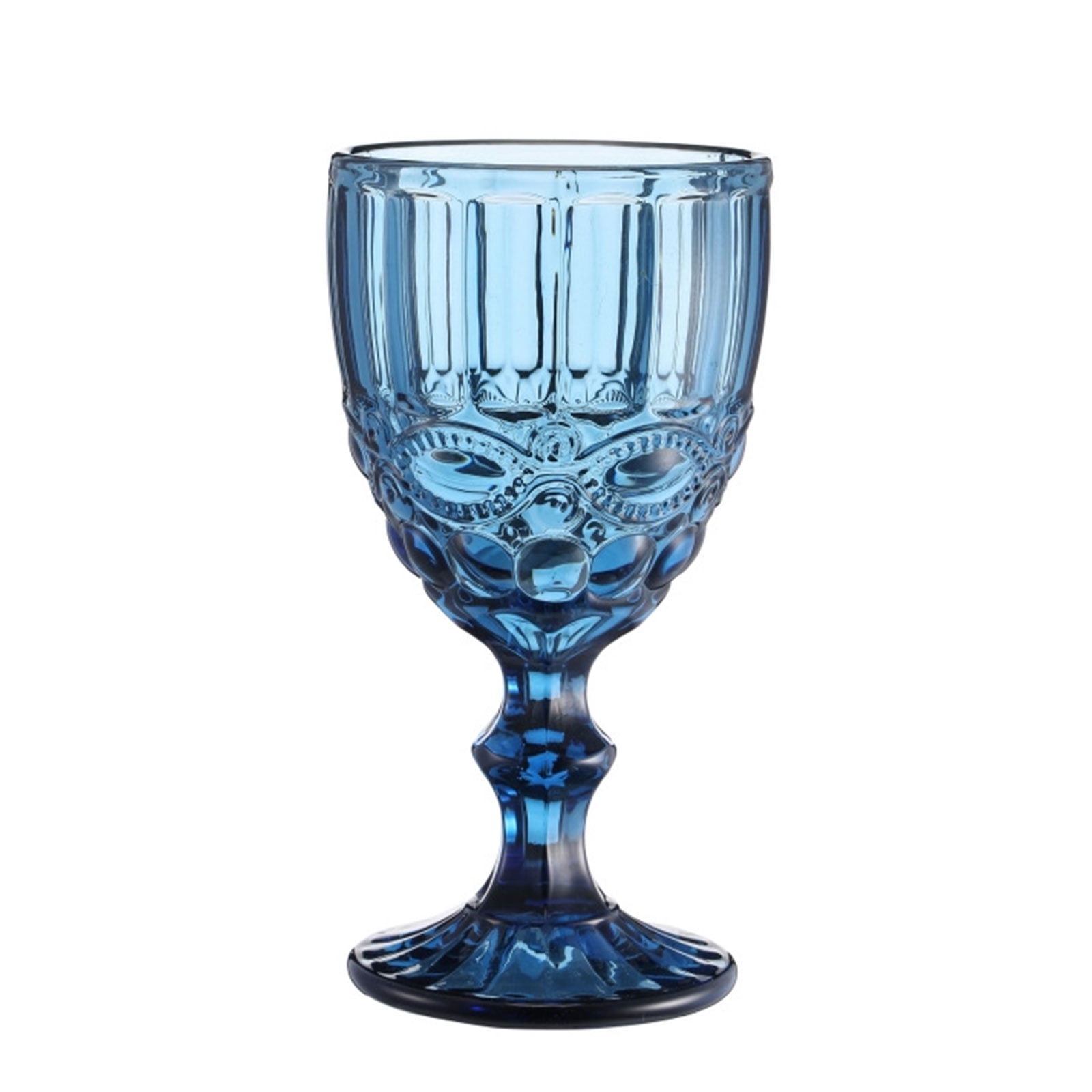 Wine Glass Colored Goblet Vintage Pattern Embossed Glasses Goblets for ...