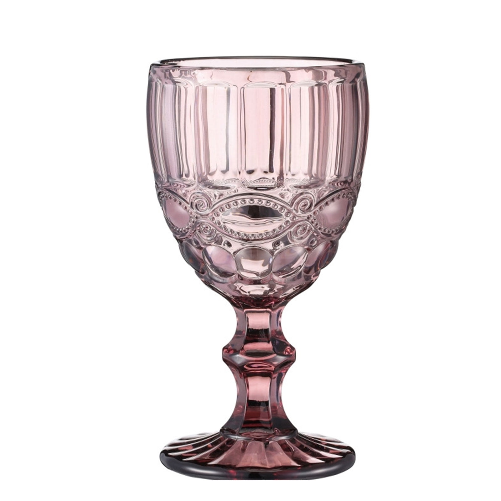 Wine Glass Colored Goblet Vintage Pattern Embossed Glasses Goblets for ...