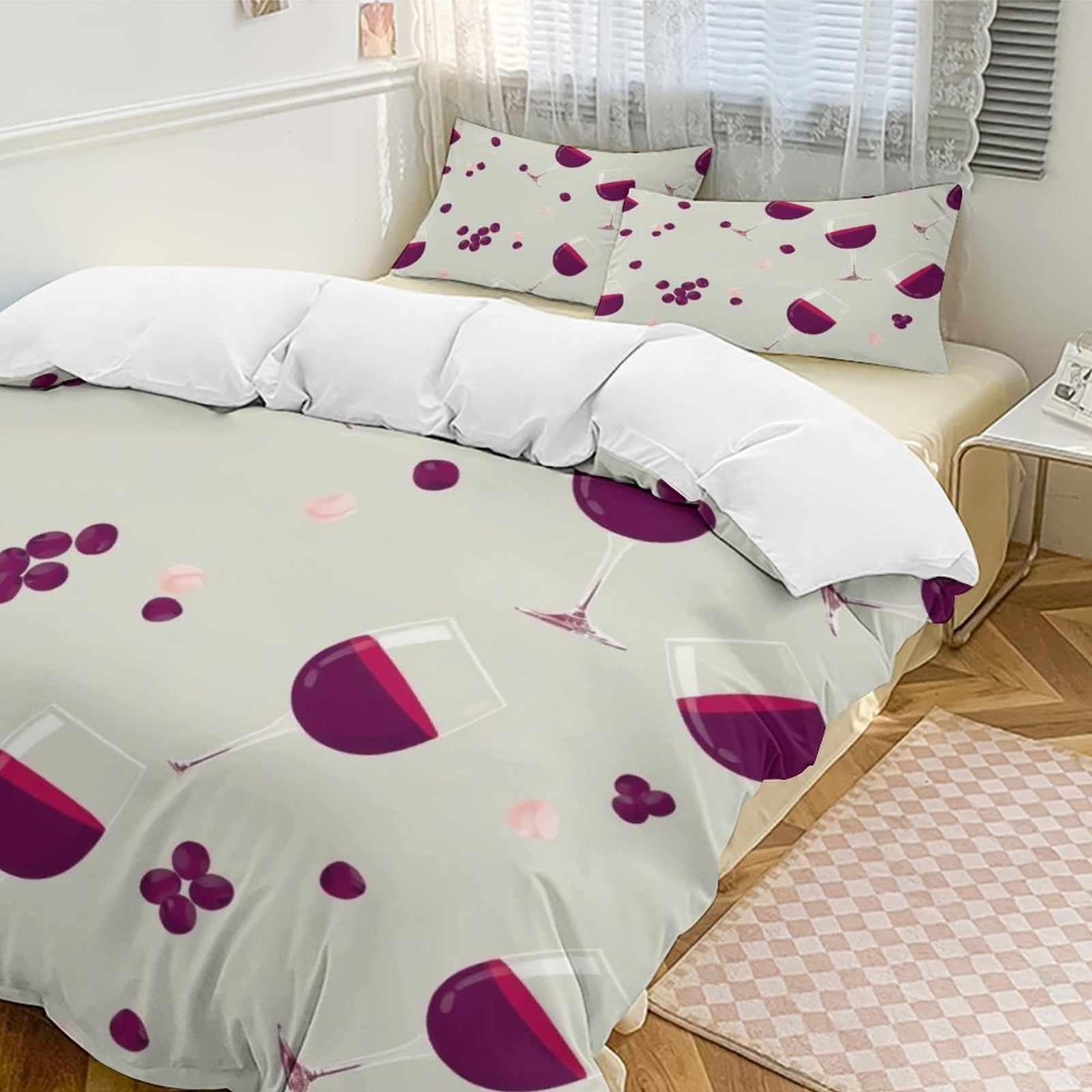 Wine Glass Duvet Cover Bedding Set for Boys Kids Women Men Modern ...