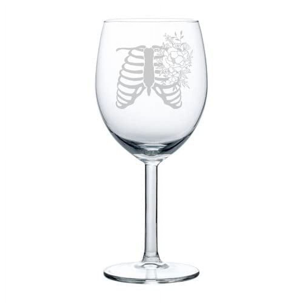 Wine Glass Goblet Gift Floral Rib Cage Radiologist, Radiologic ...