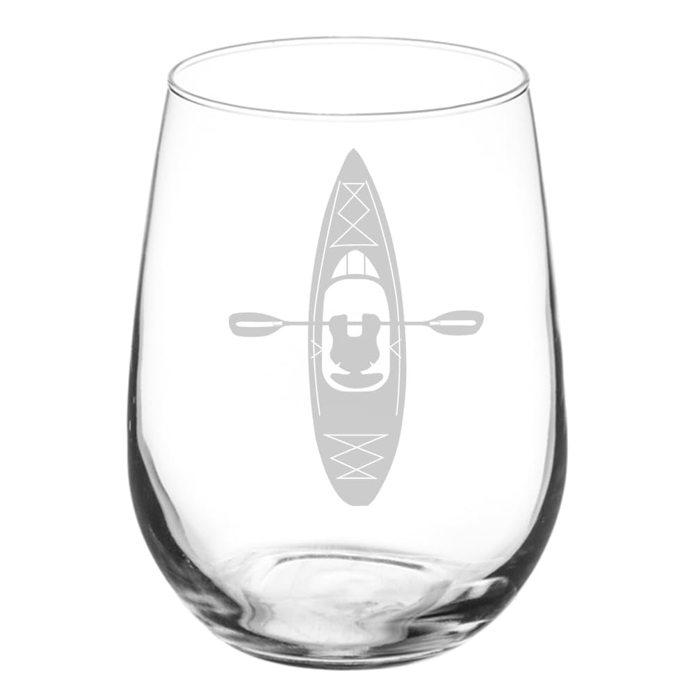 Wine Glass Goblet Gift Kayaking Kayak (17 oz Stemless) - Walmart.com