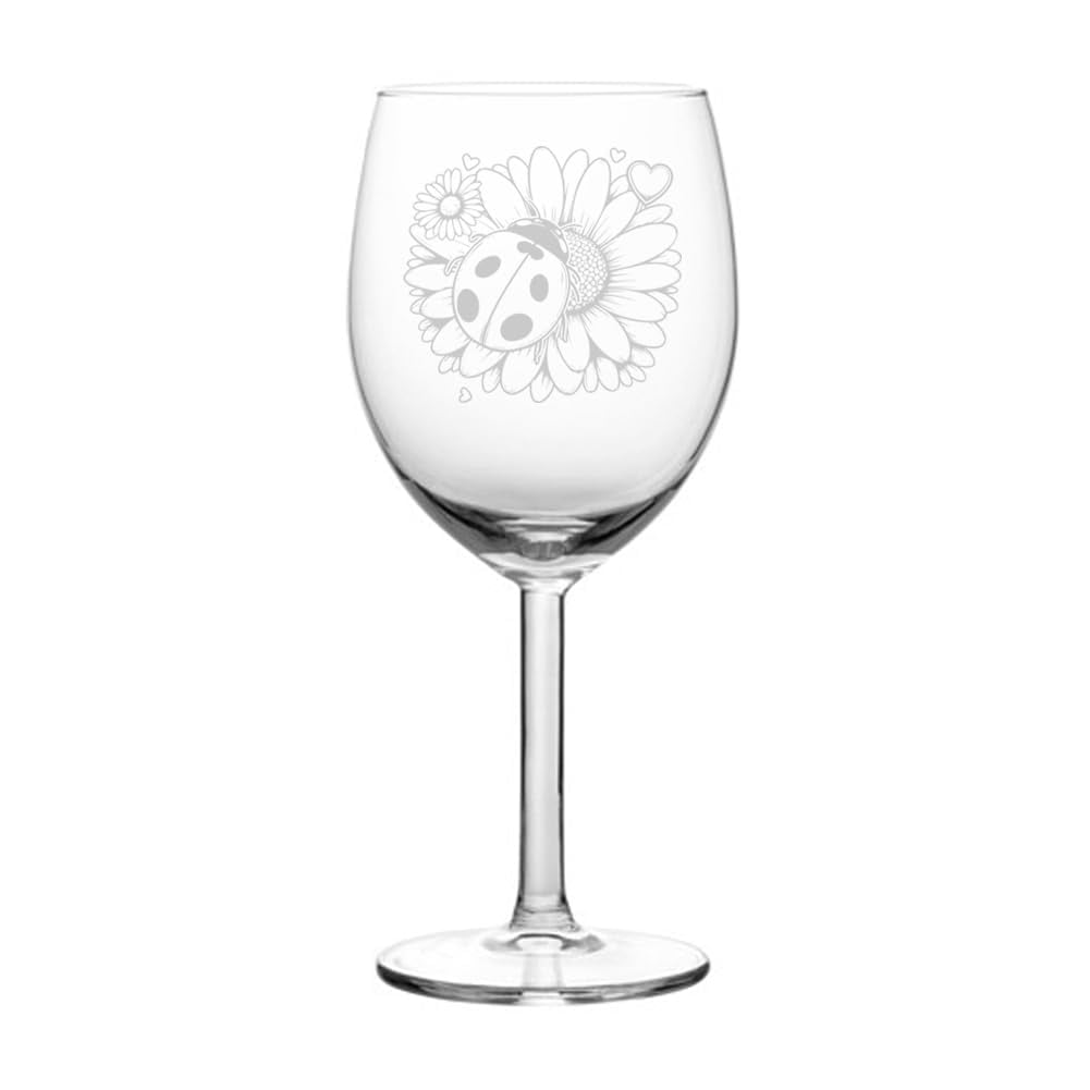 Wine Glass Goblet Gift Ladybug On Sunflower (10 oz) - Walmart.com