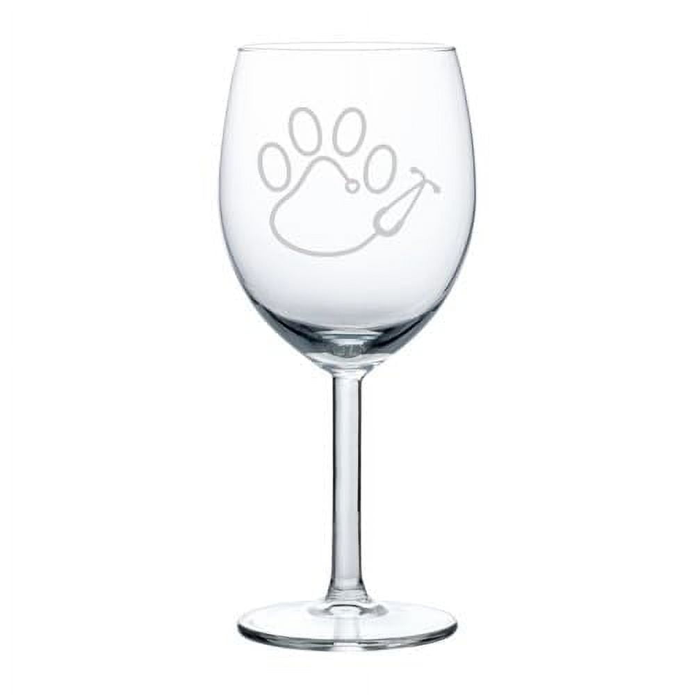 Wine Glass Goblet Gift Paw Stethoscope Veterinary Technician Vet Tech ...