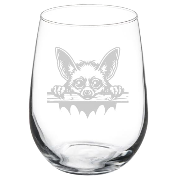 Wine Glass Goblet Gift Peeking Bat (17 oz Stemless) - Walmart.com