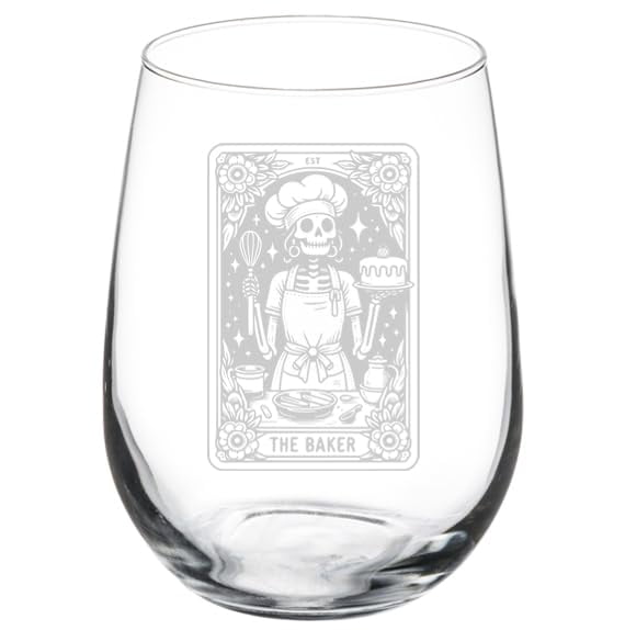 Wine Glass Goblet Gift The Baker Tarot Card (17 oz Stemless) - Walmart.com