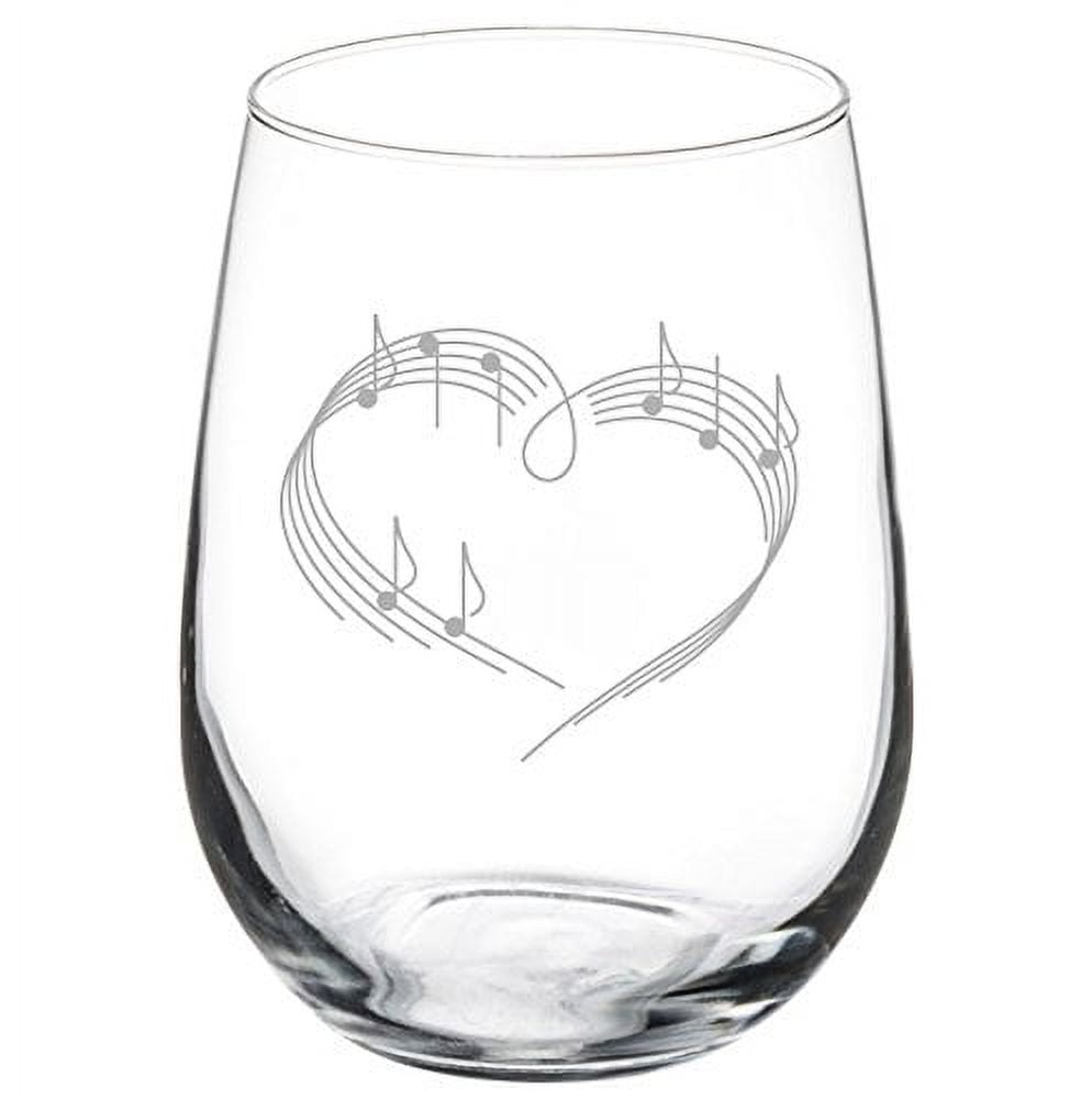 Wine Glass Goblet Heart Love Music Notes (17 oz Stemless) - Walmart.com