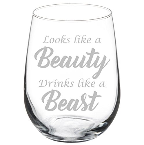 Wine Glass Goblet Looks Like A Beauty Drinks Like A Beast (17 oz ...