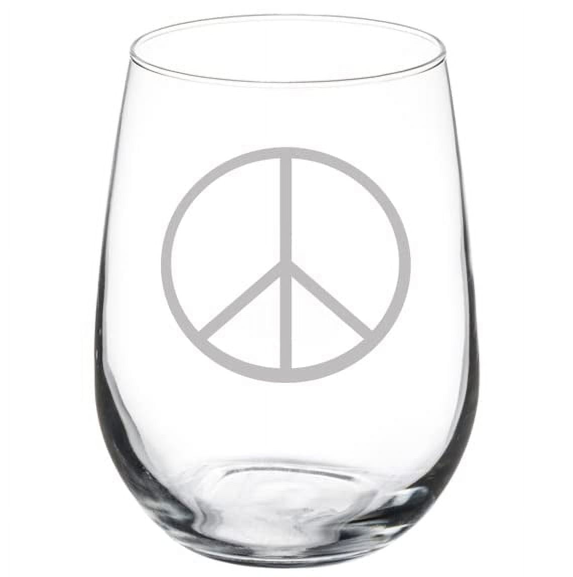 Wine Glass Goblet Peace Sign (17 oz Stemless) - Walmart.com