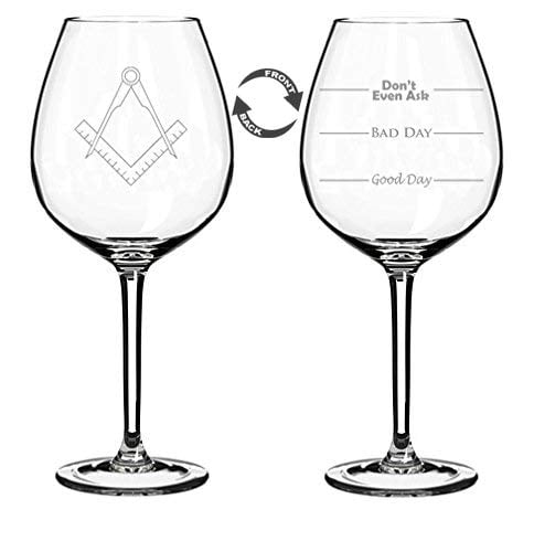 Wine Glass Goblet Two Sided Good Day Bad Day Don't Even Ask Square ...