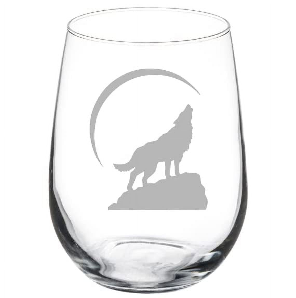 Wine Glass Goblet Wolf Howling At Moon (17 oz Stemless) - Walmart.com