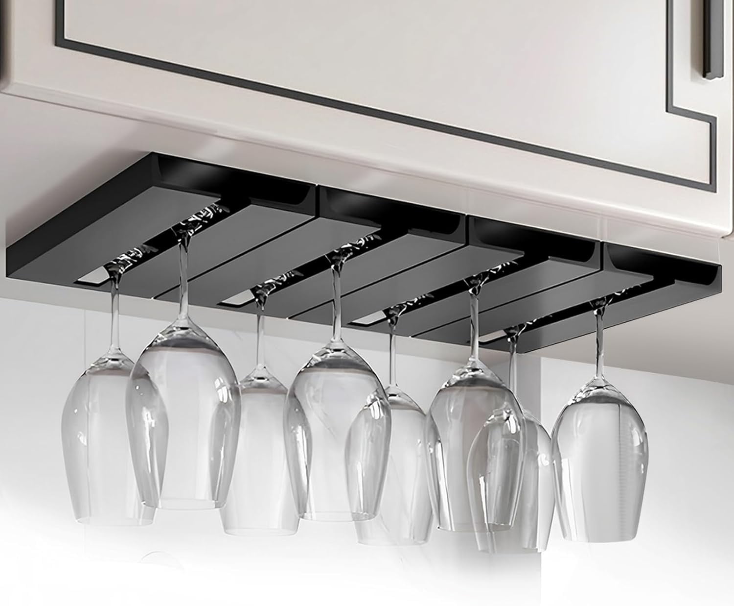 Wine Glass Holder Stemware Rack Hanger Under Cabinet or Counter for Bar ...