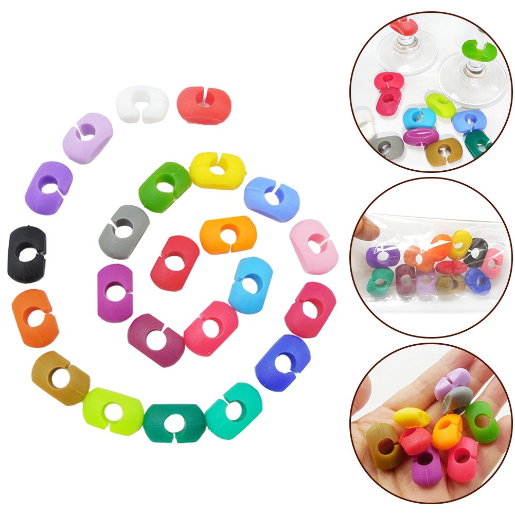Wine Glass Identifier Glass Tumbler Identifier Silicone Snap Label ...