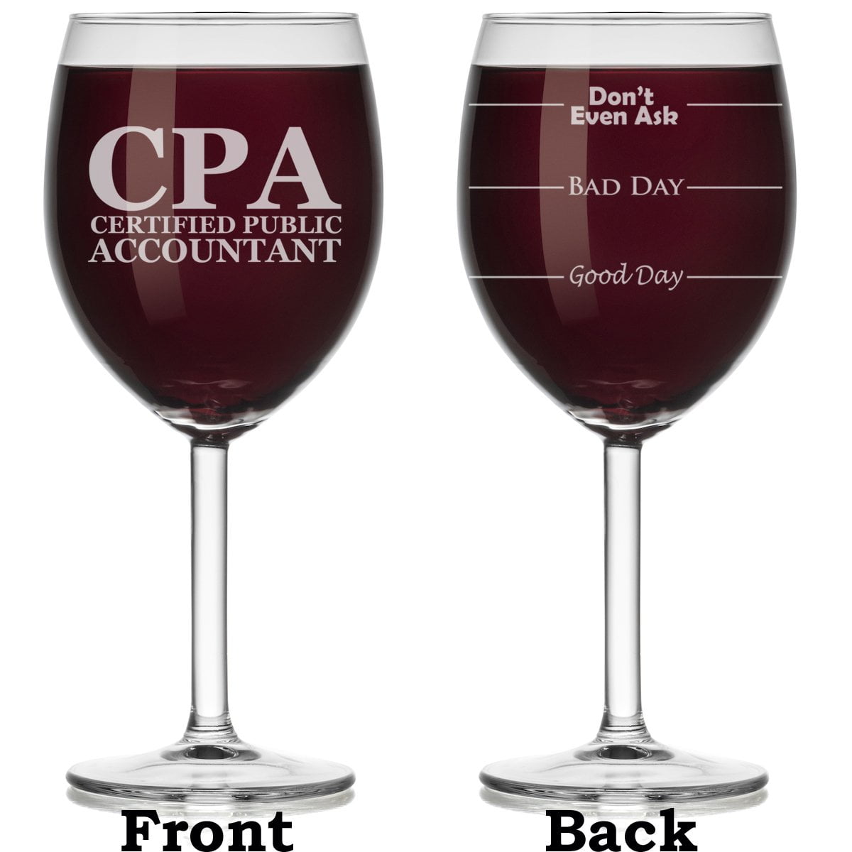 Wine Glass Mood Fill Lines CPA Certified Public Accountant (Stemmed ...