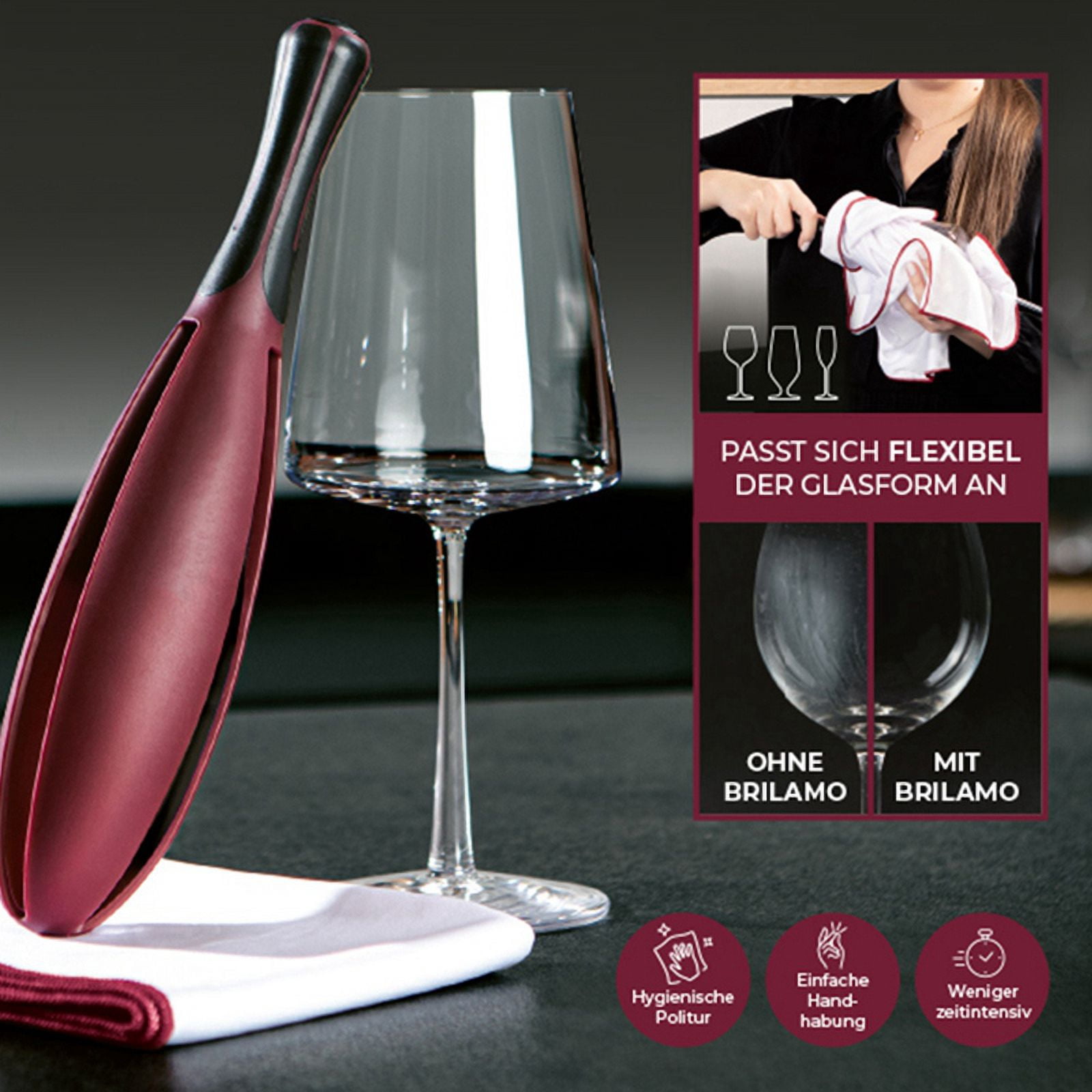 Wine Glass Polishing Cloth Set of 2 Champagne Glass & Wine Glasses ...