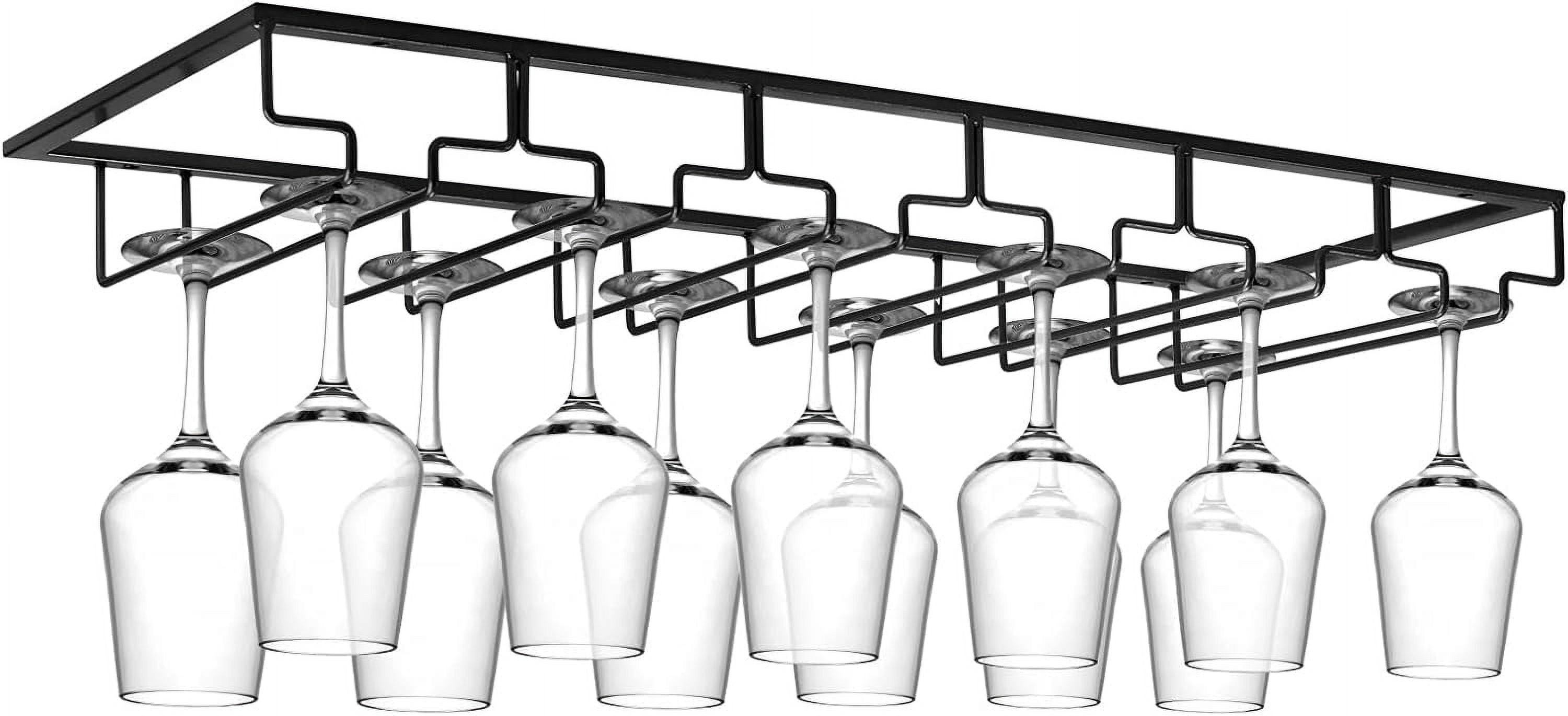 Wine Glass Rack Under Cabinet, 6 Row Extreme Large Stemware Hanger ...