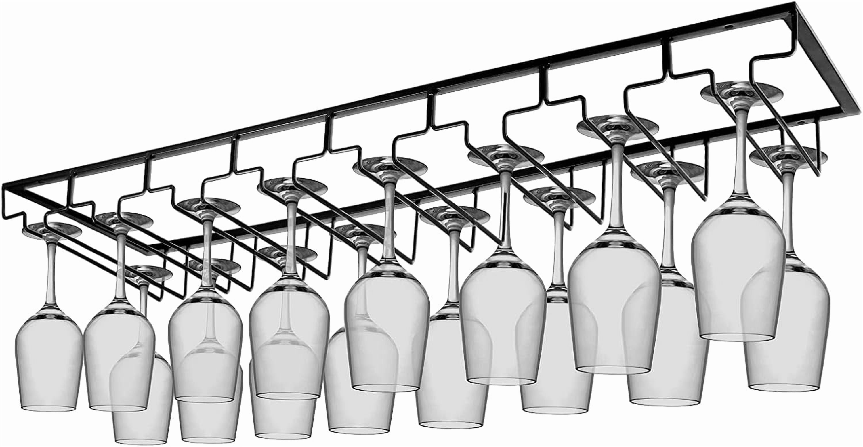 Wine Glass Rack Under Cabinet, 8 Row Extreme Large Stemware Hanger ...