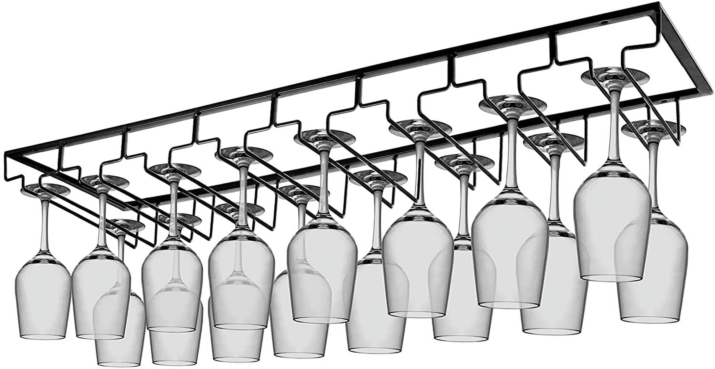 Wine Glass Rack Under Cabinet, 8 Row Extreme Large Stemware Hanger ...