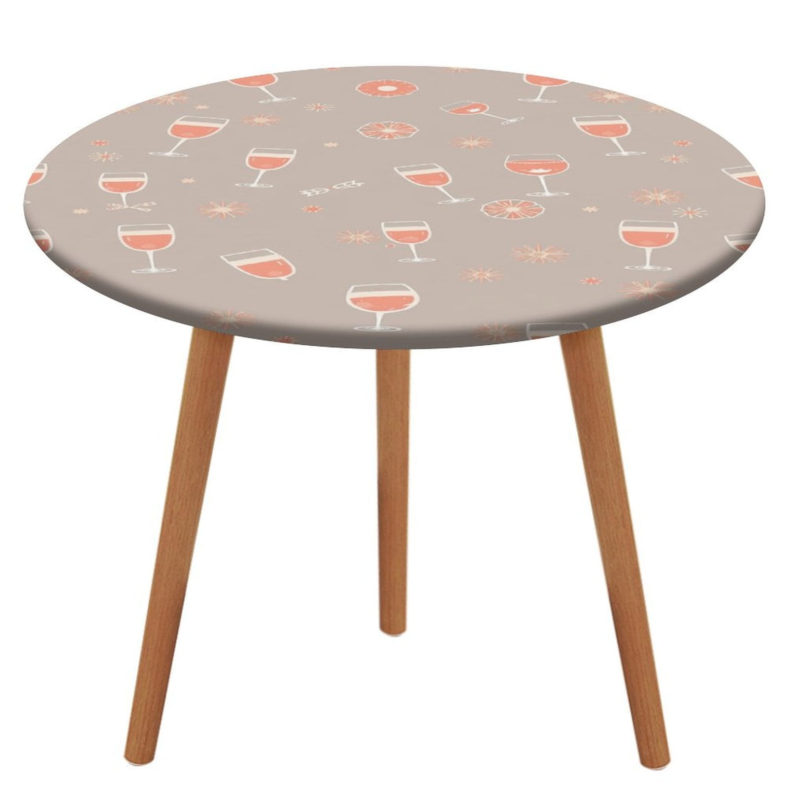 Wine Glass Round Table Cloth Elastic Fitted Back Tablecloth Waterproof ...